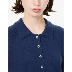 Paige Birch Cropped Cotton-blend Polo Top