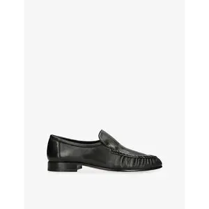 THE ROW Soft Moccasin Two Leather Loafers - Black