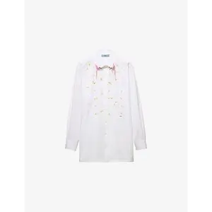 Prada Embroidered Cotton Poplin Shirt - White