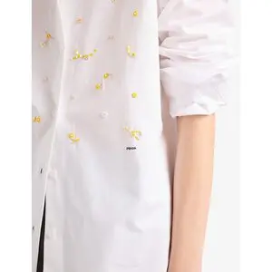 Prada Embroidered Cotton Poplin Shirt