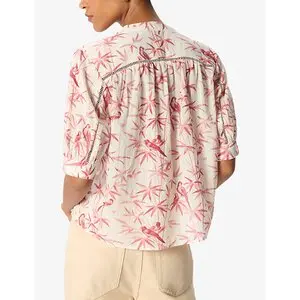Whistles Tropical Bird Textured Woven Shirt