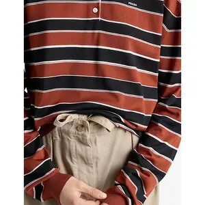 Prada Striped Silk Polo Shirt