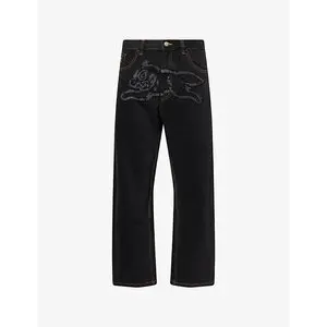 ICECREAM Running Dog Double Scoop Straight-leg Denim Jeans - Black