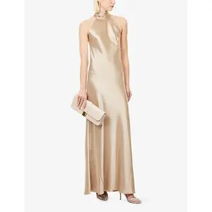 Galvan Sienna Halter-neck Satin Gown