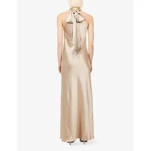 Galvan Sienna Halter-neck Satin Gown