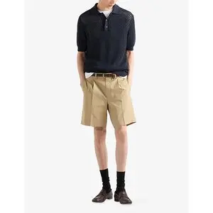 Prada Linen And Cotton Polo Shirt