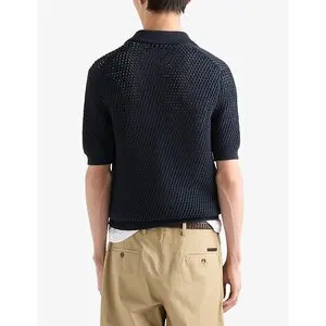 Prada Linen And Cotton Polo Shirt