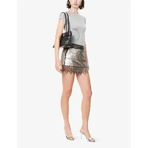 JADED LONDON Leva Sequin Beaded Mini Skirt