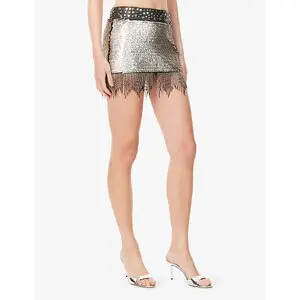 JADED LONDON Leva Sequin Beaded Mini Skirt