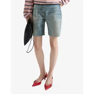 Prada Washed Denim Bermuda Shorts