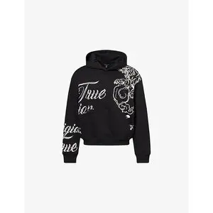 True Religion Graphic Print Cotton Hoody - Jet Black