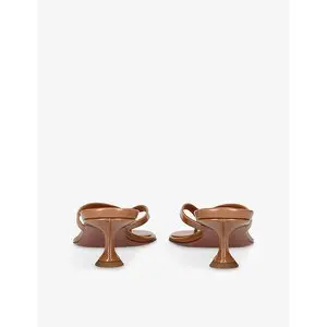 Amina Muaddi Juliette Thong Sandals - Mid Brown