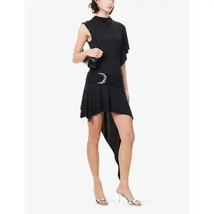 DE LA VALI Asymmetric Jersey Mini Dress