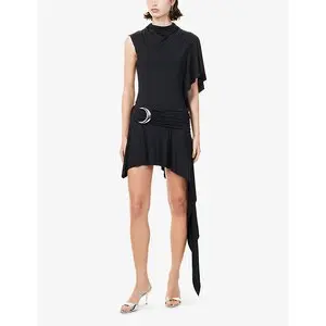 DE LA VALI Asymmetric Jersey Mini Dress