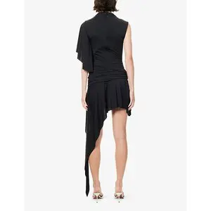 DE LA VALI Asymmetric Jersey Mini Dress
