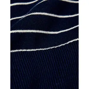 Whistles Striped Round-neck Stretch Cotton-blend Jumper