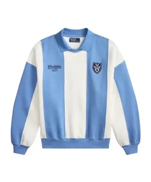 Polo Ralph Lauren Striped Panelled Polo Top - Blue