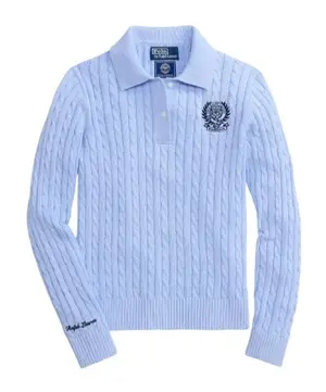 Polo Ralph Lauren Cable Embroidered Polo Sweater - Blue