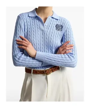 Polo Ralph Lauren Cable Embroidered Polo Sweater