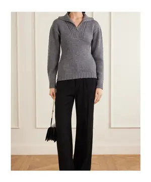 JIL SANDER Ribbed-knit Half-zip Turtleneck Sweater