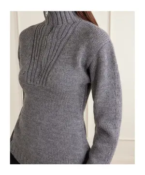 JIL SANDER Ribbed-knit Half-zip Turtleneck Sweater