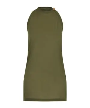 Balenciaga Jersey Halterneck Top With Draping Details - Green