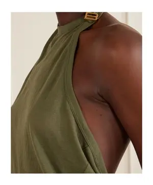 Balenciaga Jersey Halterneck Top With Draping Details
