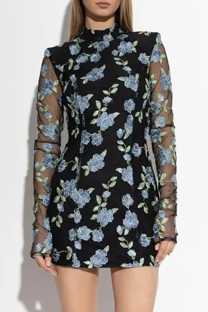 ROTATE BY BIRGER CHRISTENSEN Mesh Embroidered Mini Dress