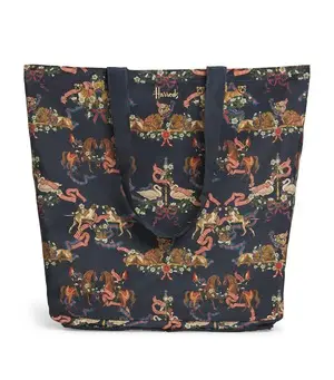 Harrods Great British Pocket Shopper Bag - Navy