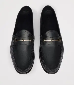TOM FORD Goatskin T Penny Loafers - Black
