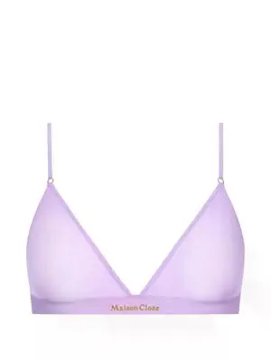 MAISON CLOSE Double Sens Sheer Triangle Bra - Purple