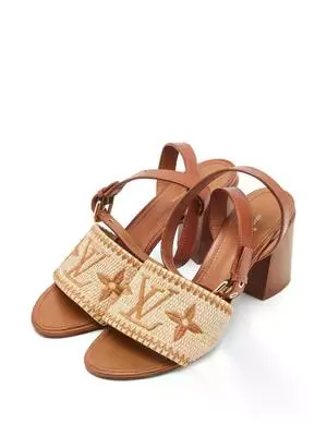 LOUIS VUITTON Siena Ankle Strap Sandals - Brown