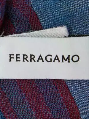 FERRAGAMO Striped Fringed Scarf
