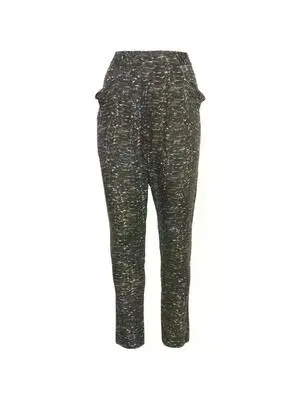 JOSEPH Grey Silk Animal Print Tapered Trousers