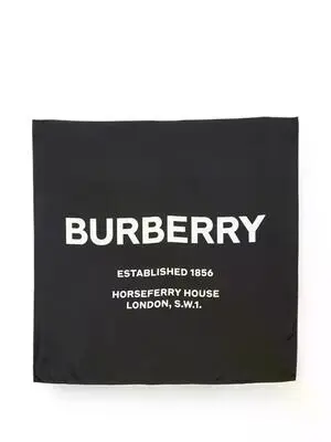 Burberry Logo-print Silk Scarf - Black