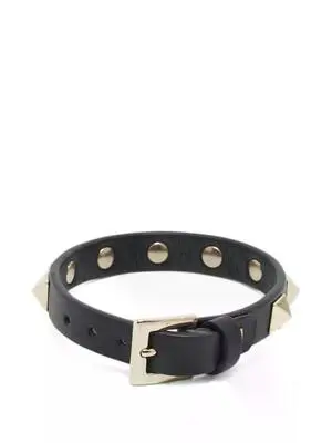 Valentino Garavani Rockstud Leather Bracelet - Black