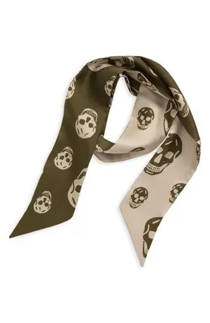 Alexander McQueen Skinny Silk Twill Scarf