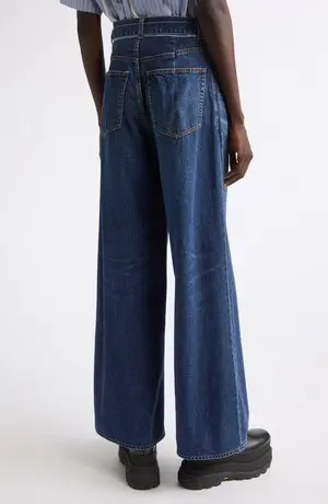 Sacai Wide Leg Self-belt Jeans