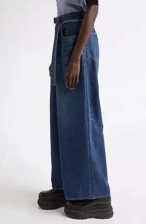 Sacai Wide Leg Self-belt Jeans
