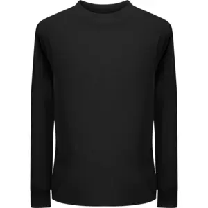 ASPECT Cotton Boxy Rib Trim Long Sleeve Sweatshirt - Black