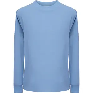ASPECT Cotton Boxy Rib Trim Long Sleeve Sweatshirt - Denim Blue