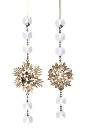 MARK ROBERTS Jeweled Starburst Ornament - Gold