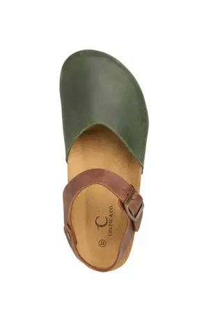 CELTIC & CO. Closed Toe Leather Sandal With Adjustable Ankle Strap