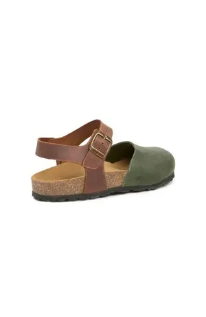 CELTIC & CO. Closed Toe Leather Sandal With Adjustable Ankle Strap