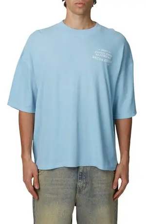 GOOD FOR NOTHING Boxy-fit Stamp T-shirt - Blue