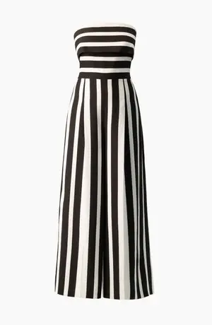 IVONNE High-contrast Stripe Strapless Formal Maxi Gown