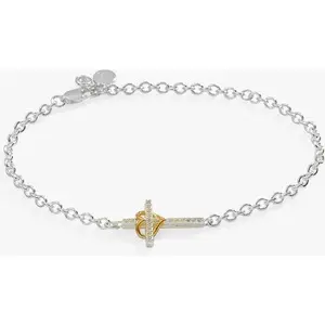 ALEX AND ANI Sterling And Gold-plated Crystal Cross And Heart Bracelet