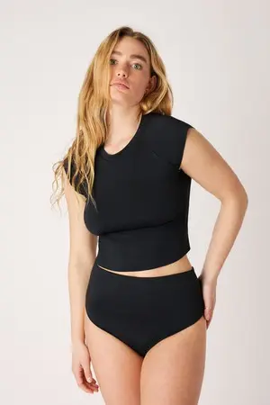 LONDRE BODYWEAR The Short Sleeve Surf Top - Matte Black