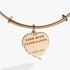 ALEX AND ANI Wings Of Protection" Heart Charm Bangle Bracelet