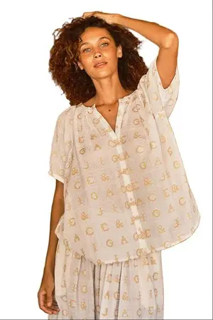 Ace & Jig Salome Button Front Raglan Blouse